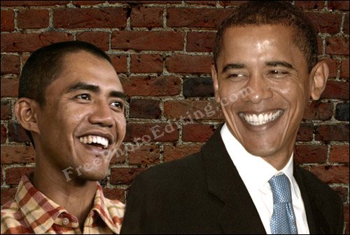 Free photo editing: Merge photos President Obama and look-alike, Ilham ...